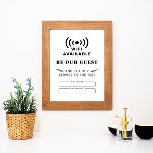 Printable Wifi Sign - Be Our Guest - Etsy