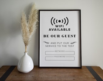 Be Our Guest Printable Wifi Sign for Home or Office 8x10 - Etsy