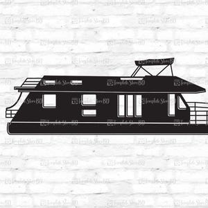 Houseboat SVG, Boat House Svg, Houseboat Clipart, Houseboat Vector ...