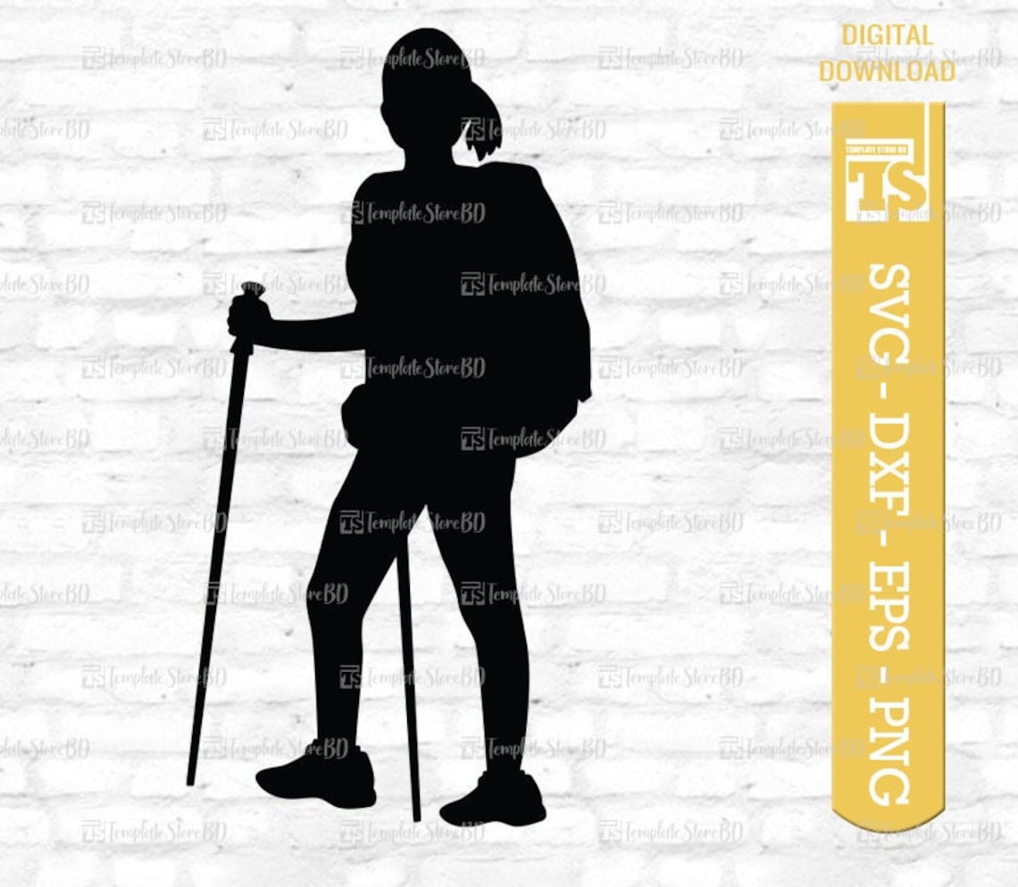 Hike Girl SVG File, Female Hiker Svg, Hiking Svg, Forest Hiking ...