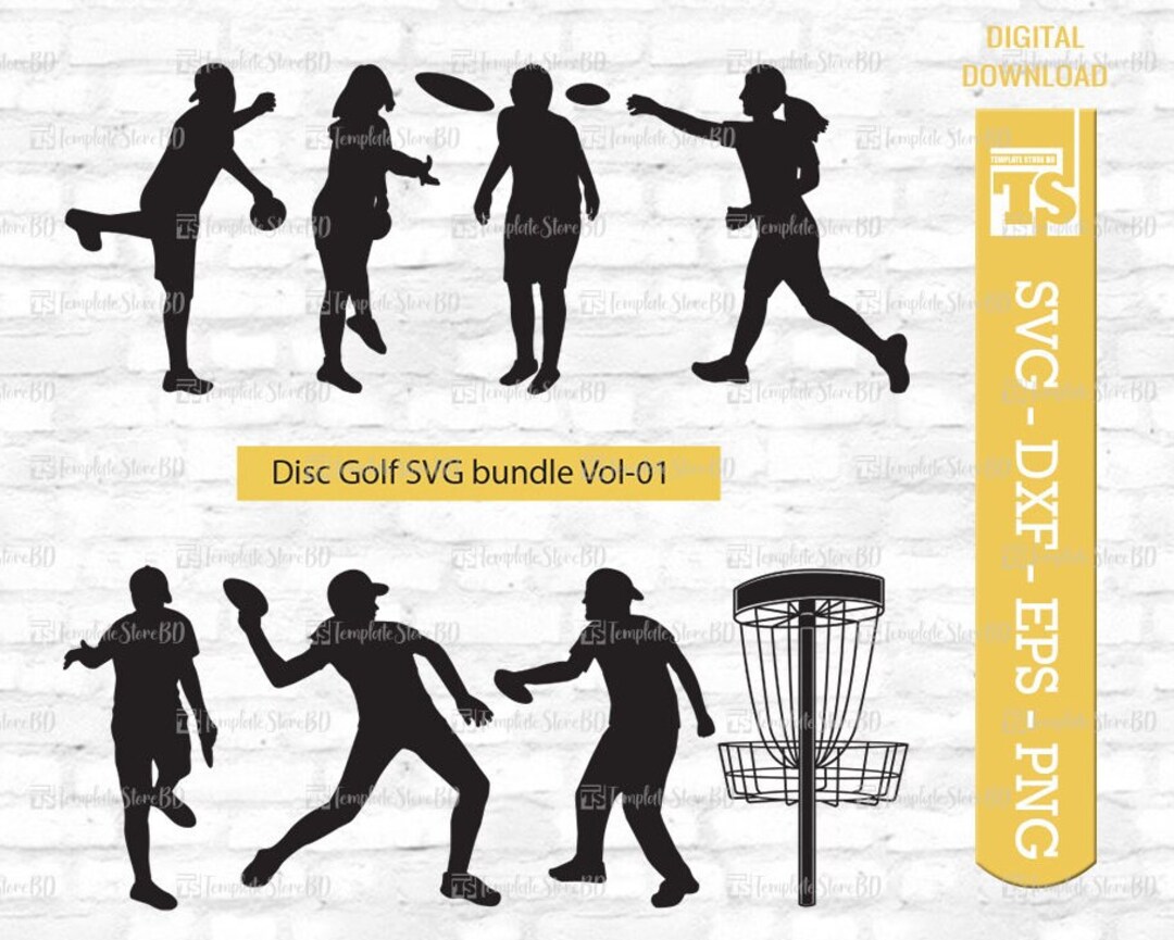Disc Golf SVG, Disc Golf Vector, Disc Golf Logo, Disc Golf Silhouette ...