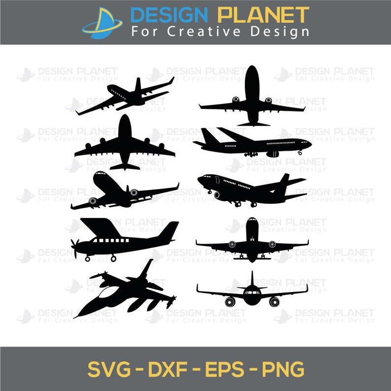 Airplane SVG, Plane PNG, Plane SVG, Plane Dxf, Plane Clipart, Airplane ...