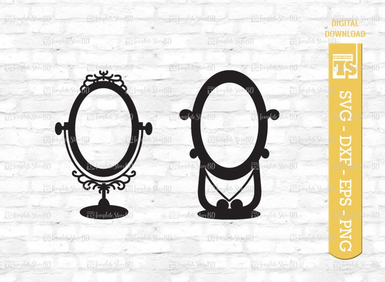 Mirror SVG Cut Files | Mirror Silhouette | Compact Mirror Svg | Hand ...