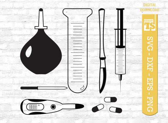 Medical tools svg Nurse svg Syringe svg Cut | Etsy