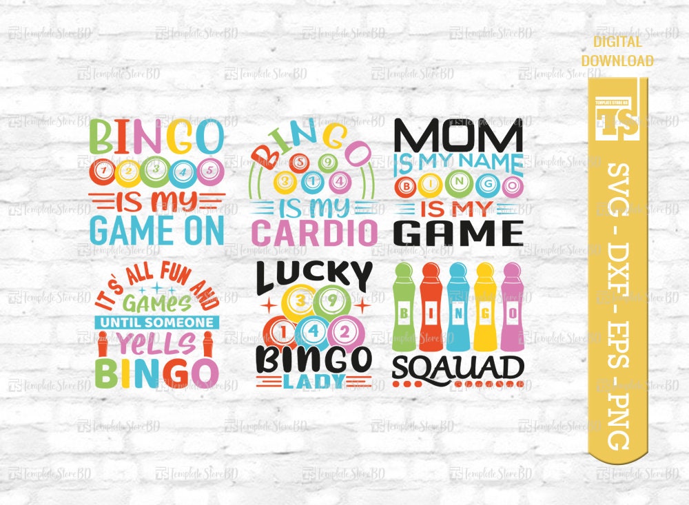 Bingo SVG Bundle, Bingo Funny 6 Quotes Svg, Bingo Quotes Bundle, Bingo ...