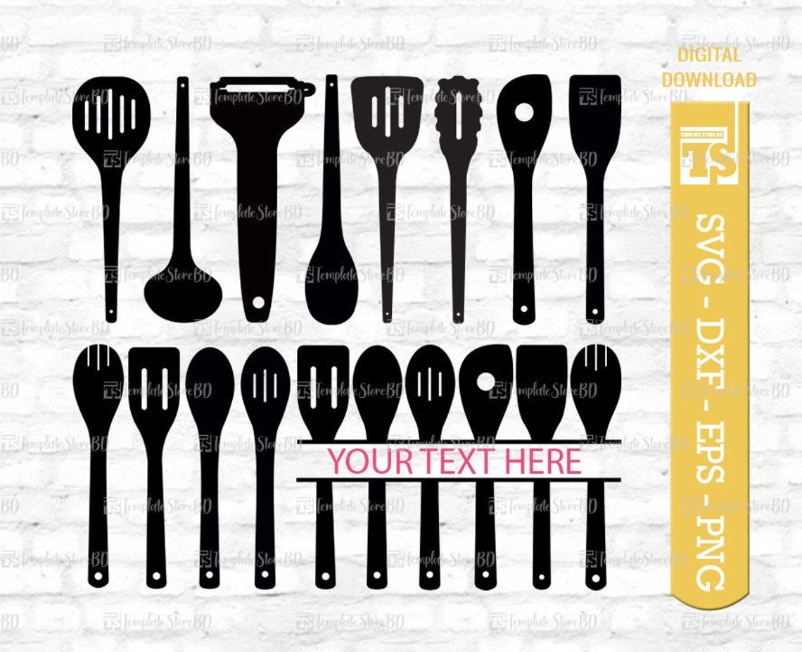 Spoon SVG Cut Files | Spoon Silhouette | Spatula Svg | Fork and Spoon ...
