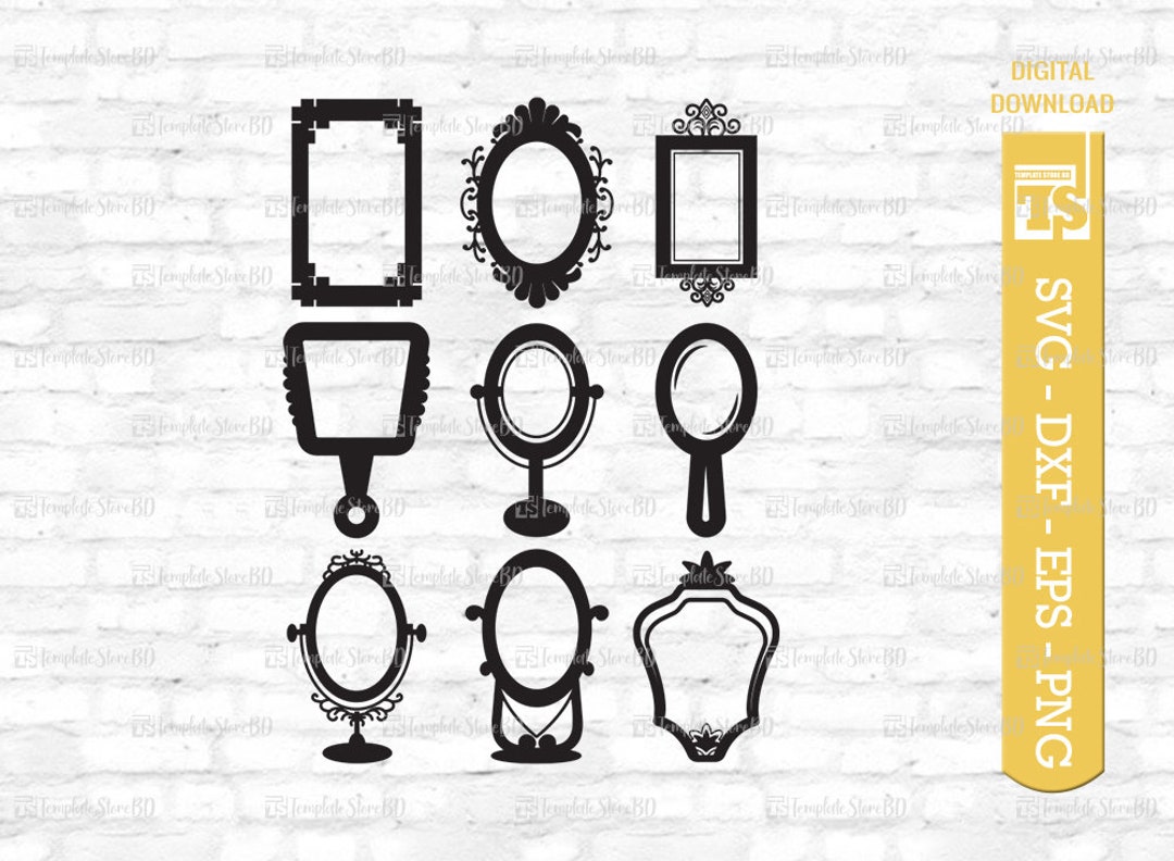 Mirror SVG Cut Files | Mirror Silhouette | Compact Mirror Svg | Hand ...