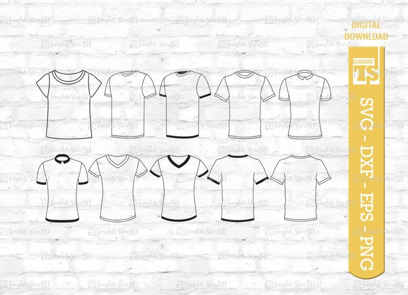 T-shirt Outline Svg, T Shirt Template SVG, Tshirt Vector Outline Svg ...