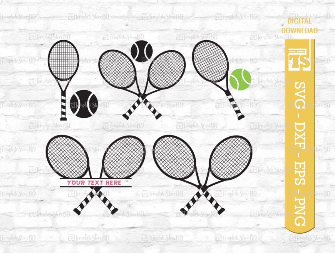 Tennis Racket SVG, Racket PNG, Racket Dxf, Racket Clipart, Tennis ...