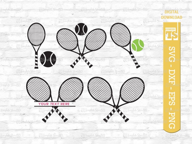 Tennis Racket SVG, Racket PNG, Racket Dxf, Racket Clipart, Tennis ...