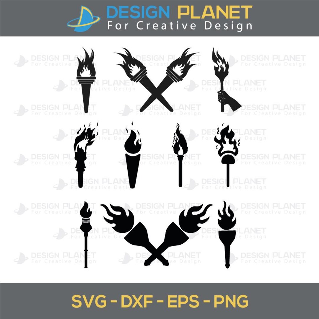 Burning Torch SVG, Torch Clipart, Burning Torch Silhouette, Burning ...