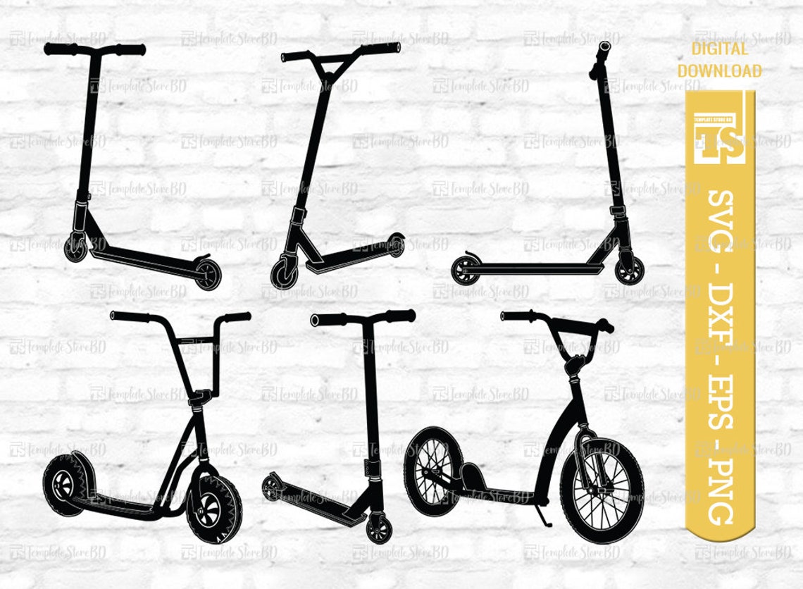 Stunt Scooter Svg, Scooter Vector, Scooter Svg, Scooter Clipart ...