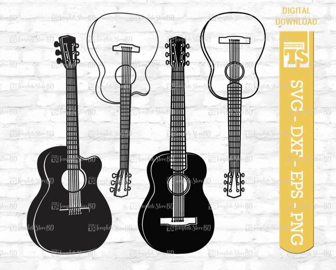 Guitar SVG Cut File Guitar Monogram Guitar Clipart Electric - Etsy