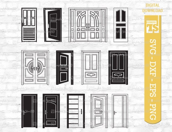 Door SVG Door Vector Silhouette Cricut File Clipart | Etsy