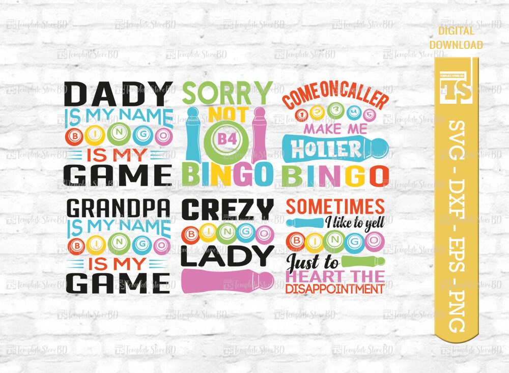 Bingo SVG Bundle, Bingo Funny 6 Quotes Svg, Bingo Quotes Bundle, Bingo ...