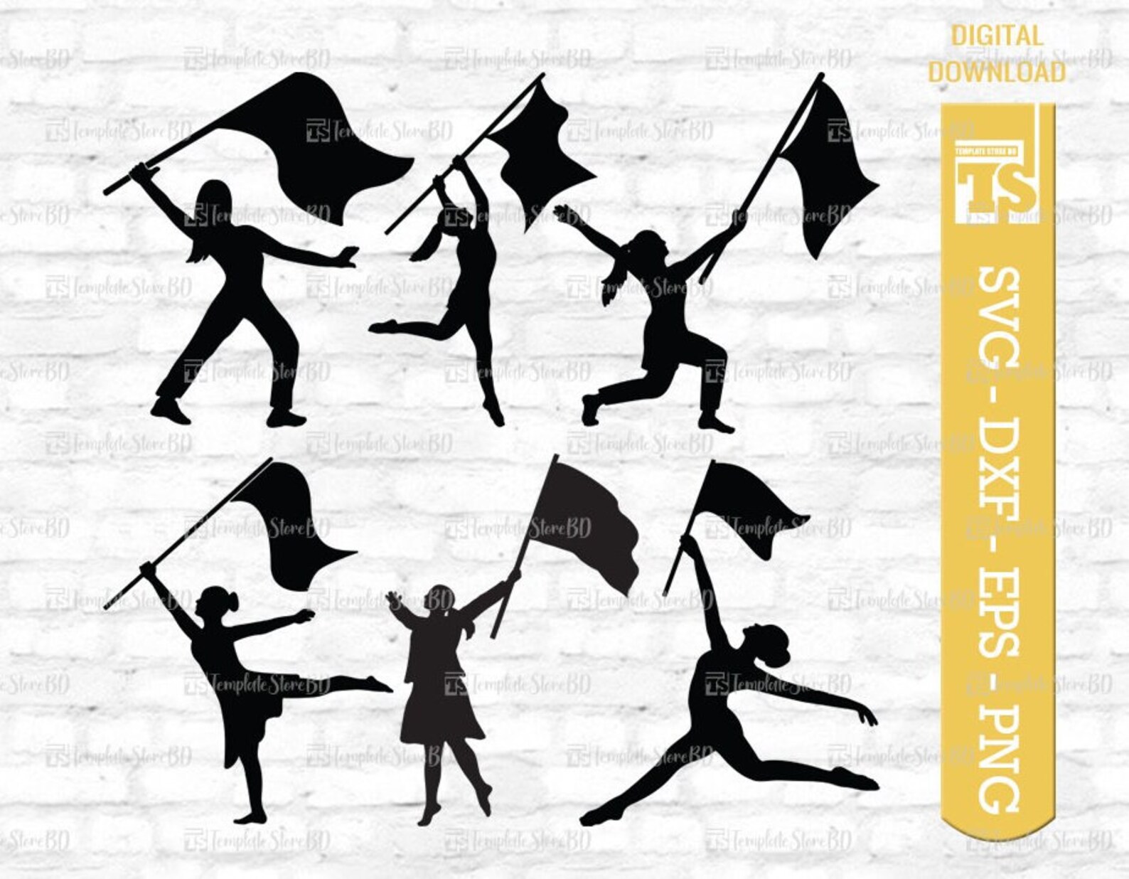 Color Guard Flags Svg Color Guard Svg Marching Band - Etsy