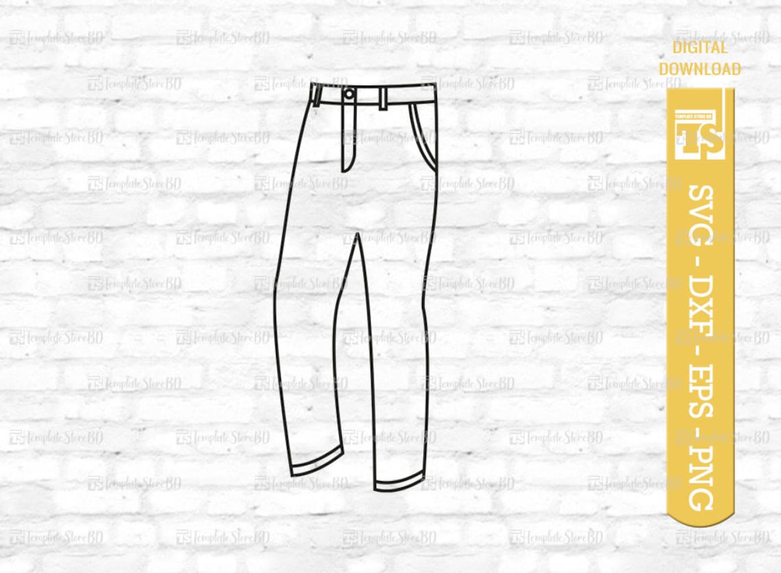 Full Pant SVG, Full Pant Outline, Long Pant Svg, Pant Icon Svg, Jeans ...