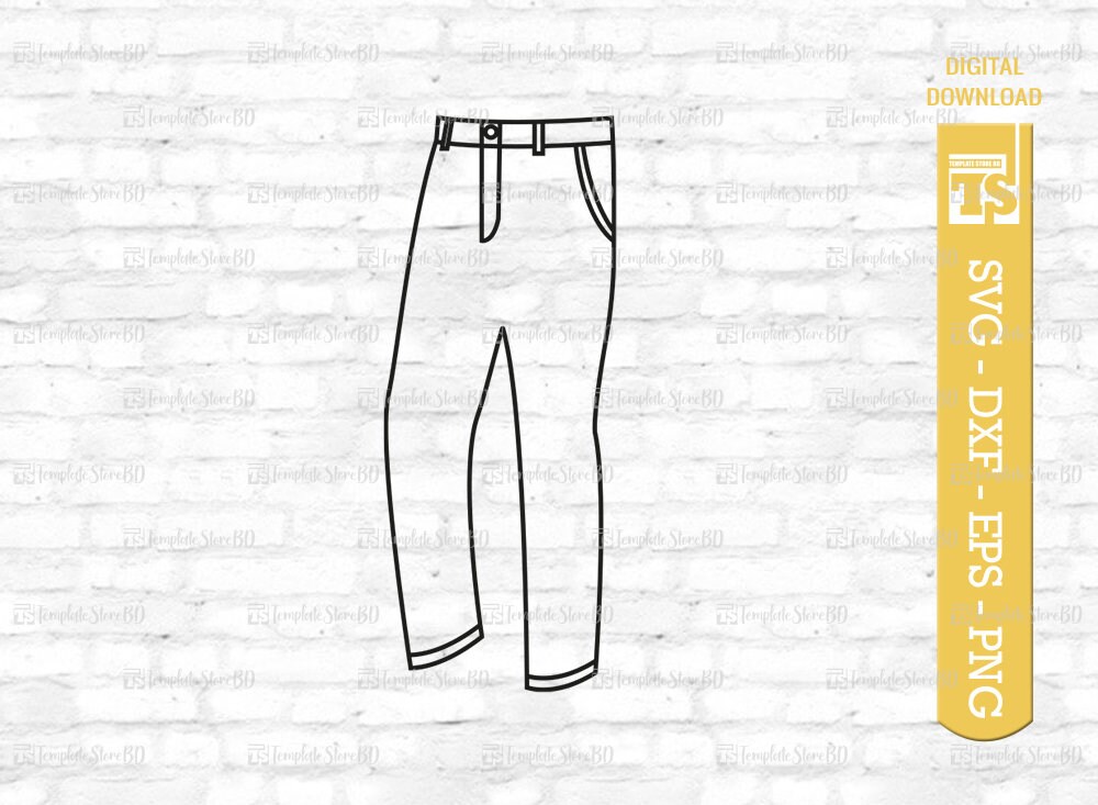 Full Pant SVG, Full Pant Outline, Long Pant Svg, Pant Icon Svg, Jeans ...