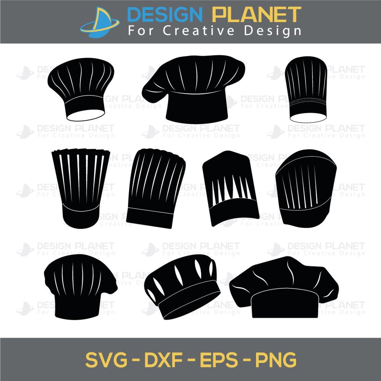 Chef Hat Svg Bundle, Chef Cap Clipart, Cook Hat Vector, Chef Hat Decal ...