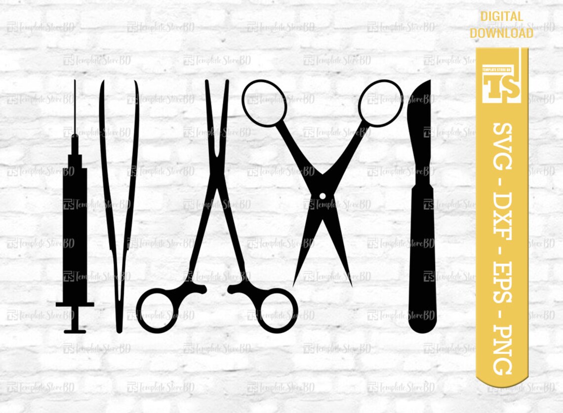 Medical Tool Clipart Syringe Svg Commercial Use Doctor | Etsy