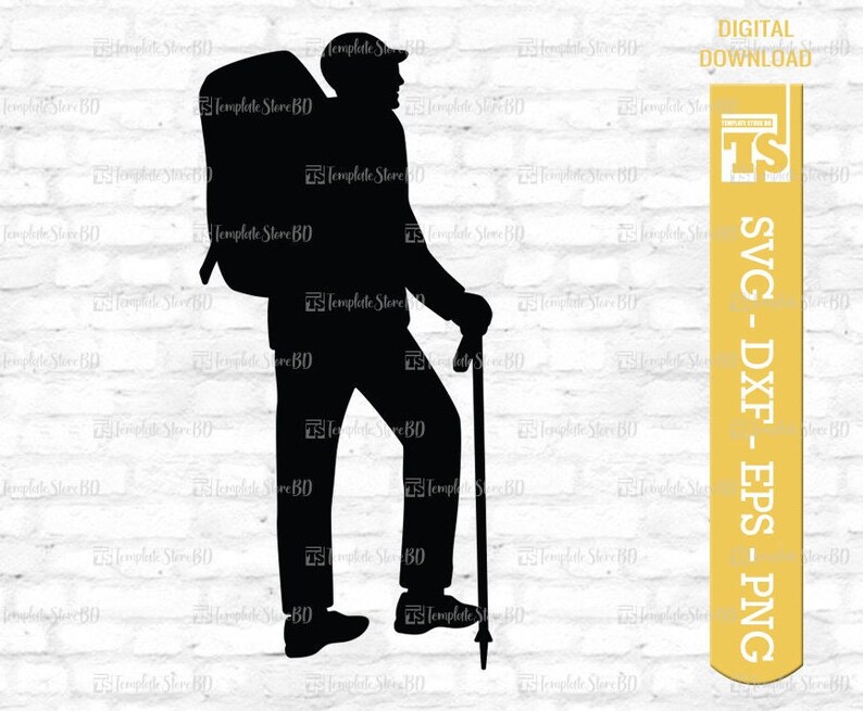 Hike Girl Svg File Female Hiker Svg Hiking Svg Forest Hiking