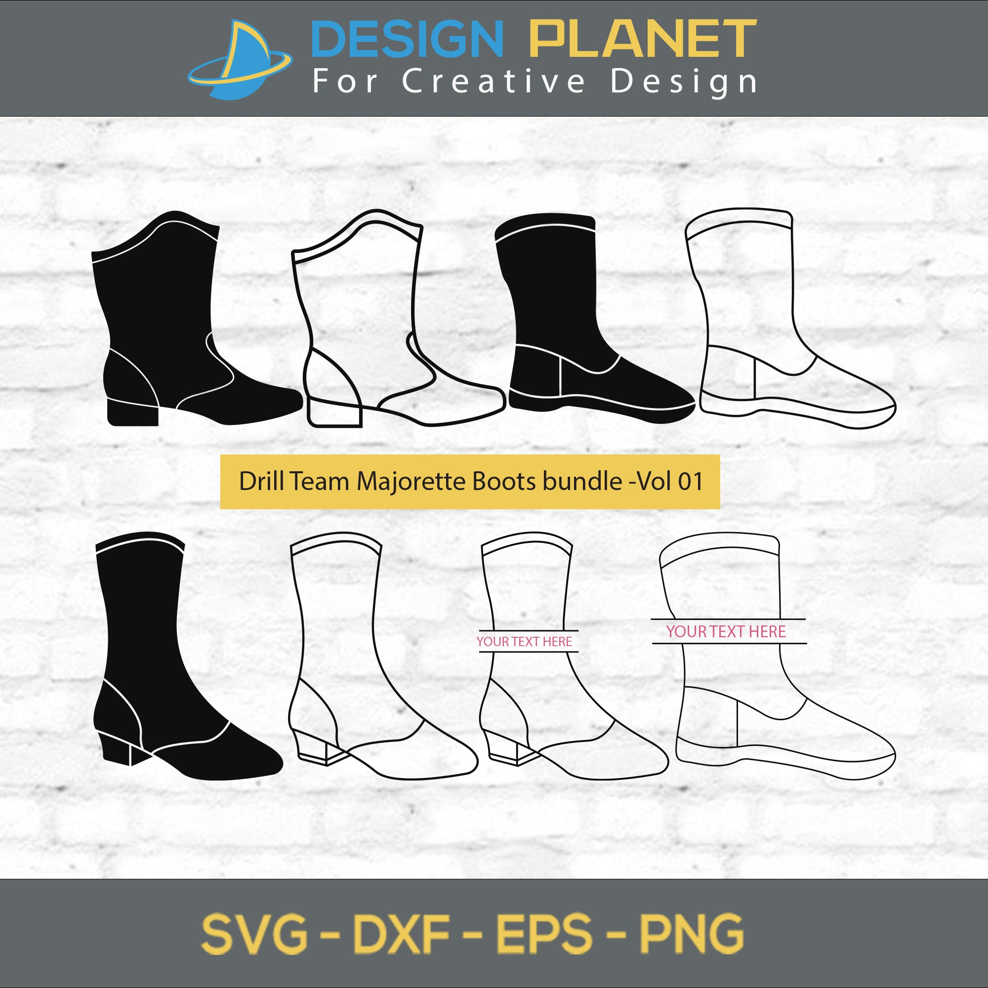 Drill Team Majorette Boots Outline Svg, Majorette Boots Svg, Drill Team ...