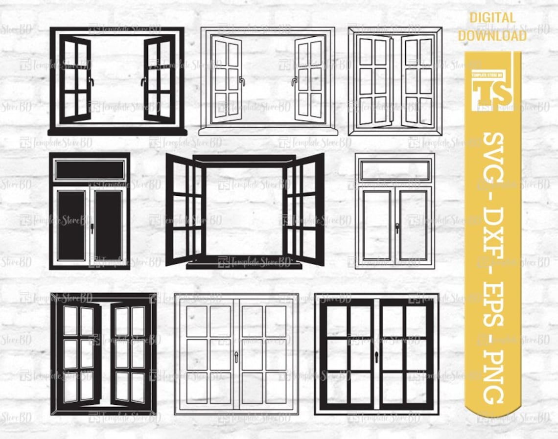Windows Bundle Svg, Windows Svg, Window Frame Png, Casement Svg, Window ...