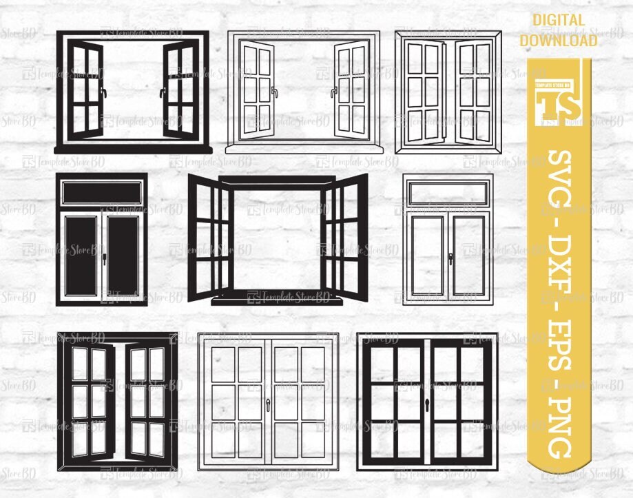 Windows Bundle Svg, Windows Svg, Window Frame Png, Casement Svg, Window ...