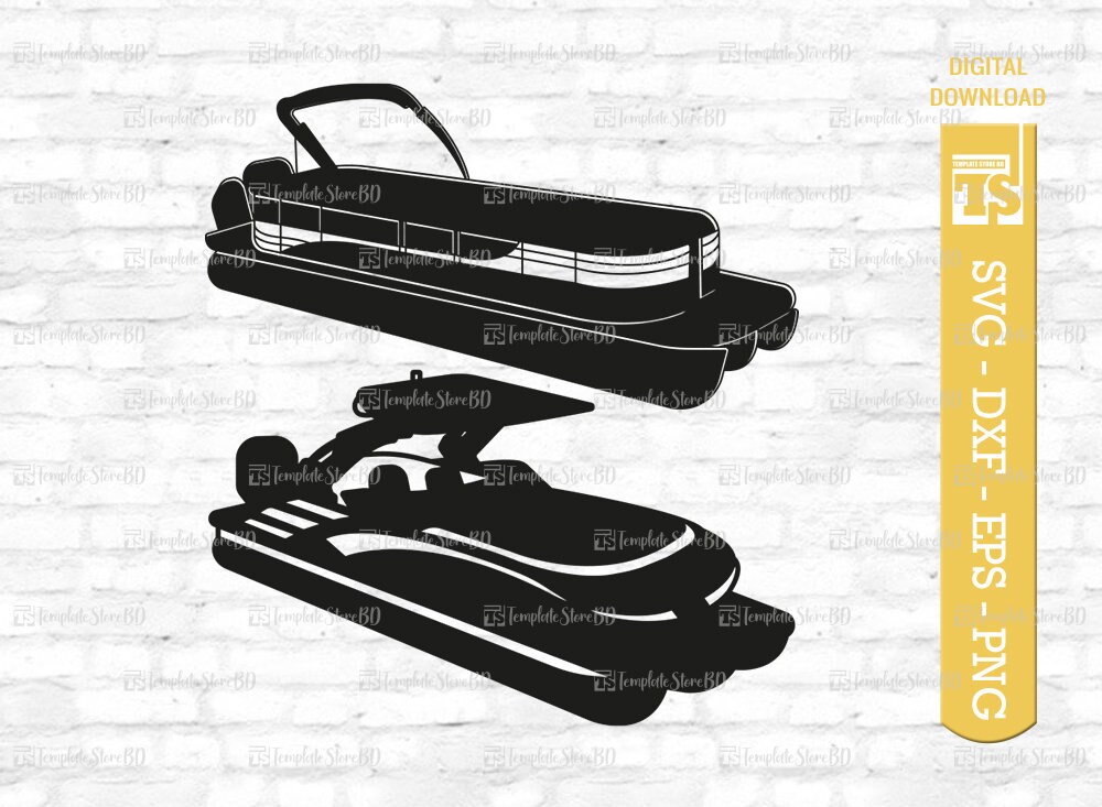 Pontoon Boat SVG, Pontoon Boat Clipart, Pontoon Boat Silhouette ...