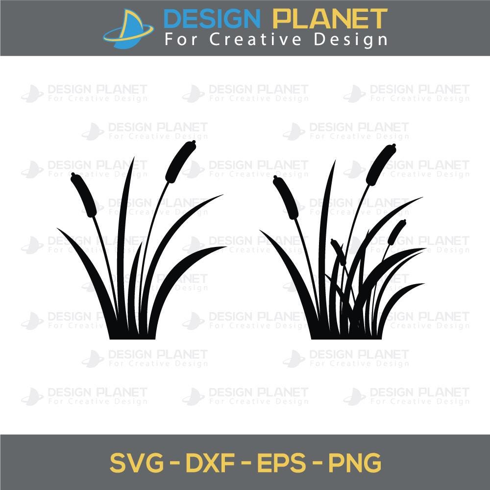 Cattail SVG Cut Files | Cattail Silhouette | Bulrush Plant Svg | Grass ...