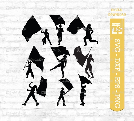 Color Guard Flags Svg Color Guard Svg Marching Band | Etsy