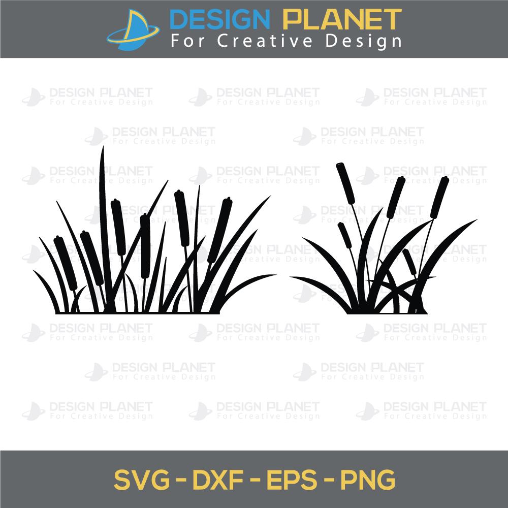 Cattail SVG Cut Files | Cattail Silhouette | Bulrush Plant Svg | Grass ...
