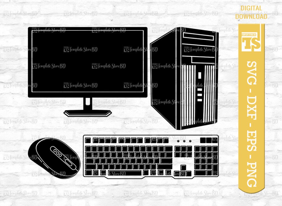Computer SVG, Keyboard Vector, Computer Clipart, Computer Cricut ...