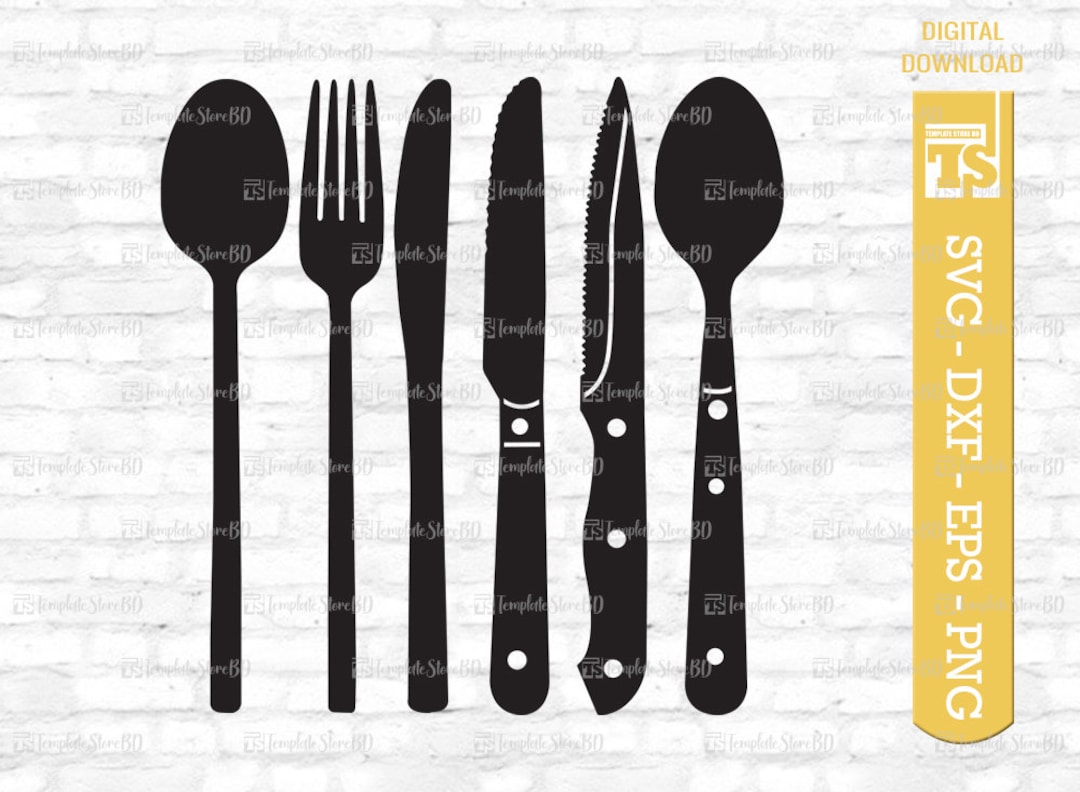 Cutlery Set Svg Spoon Knife Frok Set Svg Spoon Svg Knife - Etsy