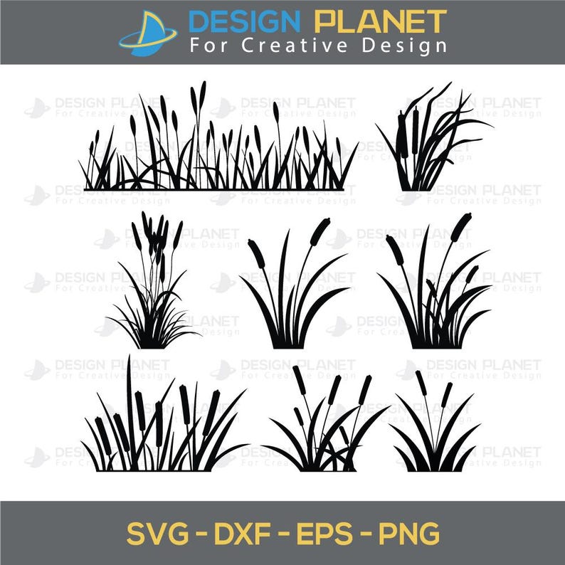 Cattail SVG Cut Files Cattail Silhouette Bulrush Plant Svg Grass Svg ...