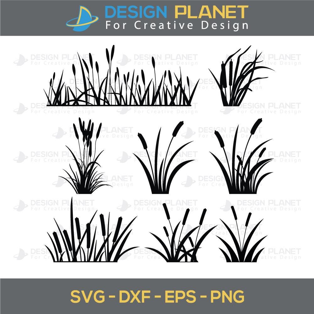 Cattail SVG Cut Files | Cattail Silhouette | Bulrush Plant Svg | Grass ...