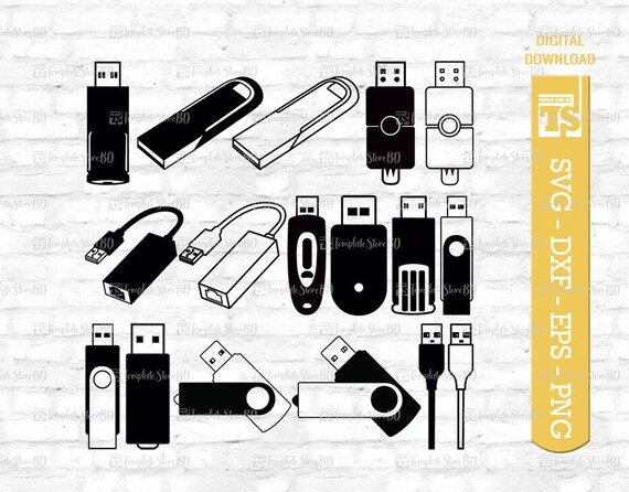 USB Flash SVG USB Silhouette Usb Drive Svg Memory Svg Pen - Etsy
