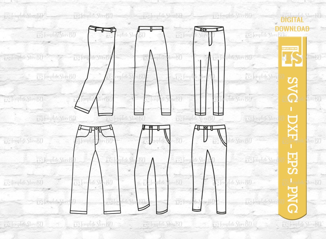 Full Pant SVG, Full Pant Outline, Long Pant Svg, Pant Icon Svg, Jeans ...