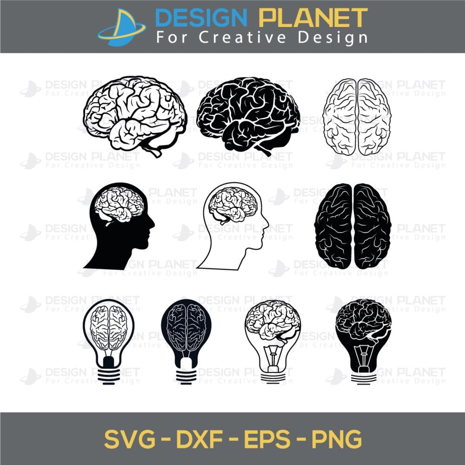 Brain Svg, Human Brain Svg, Brain Png, Brain Clipart, Mental Health Svg ...