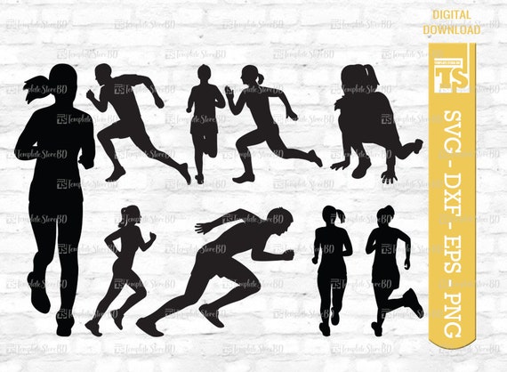 Runner SVG Runner Clipart Svg Running People Runner Cut | Etsy
