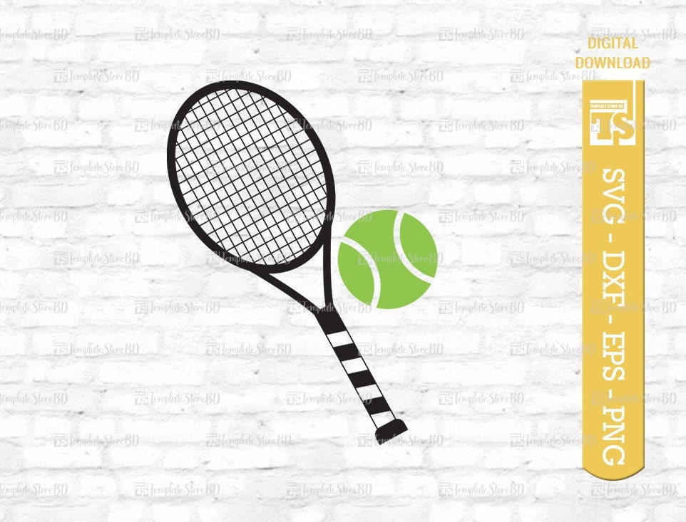 Tennis Racket SVG, Racket PNG, Racket Dxf, Racket Clipart, Tennis ...