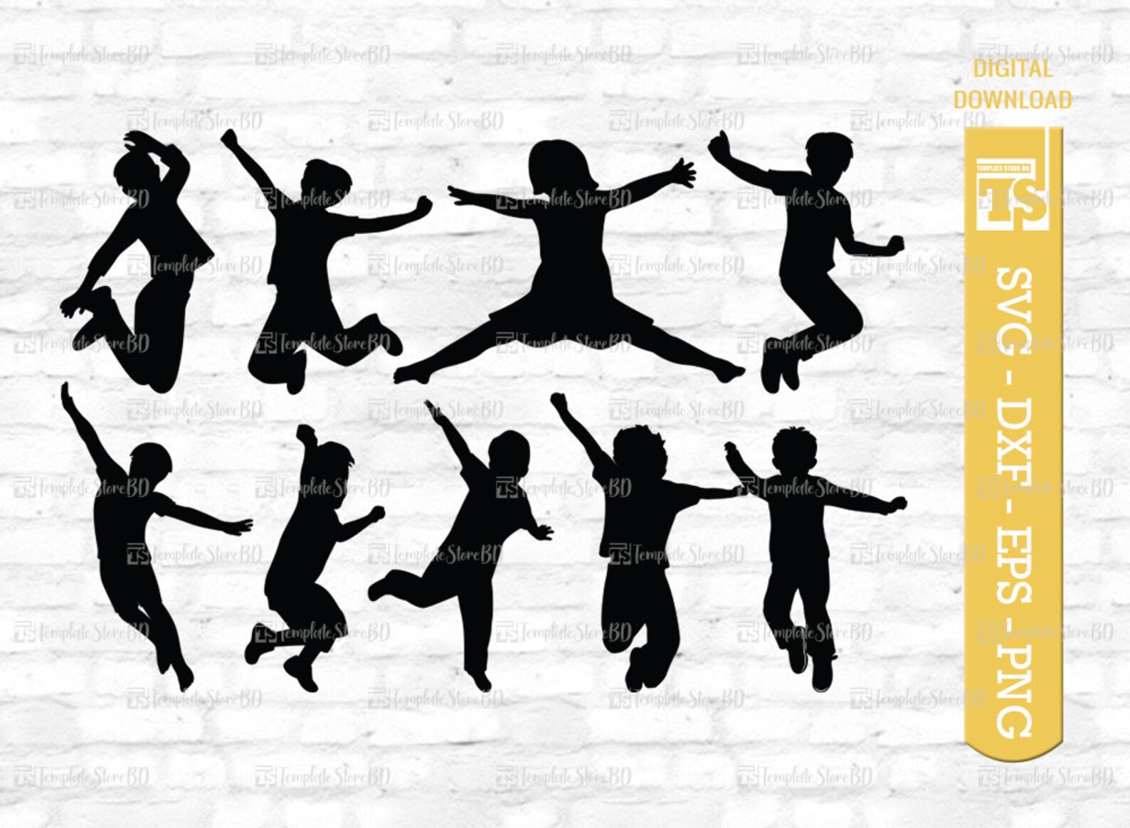 Kids Jumping SVG Cut Files Kids Jumping Silhouette Jumping - Etsy