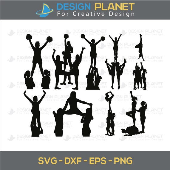 Male Cheer Stunt Clipart