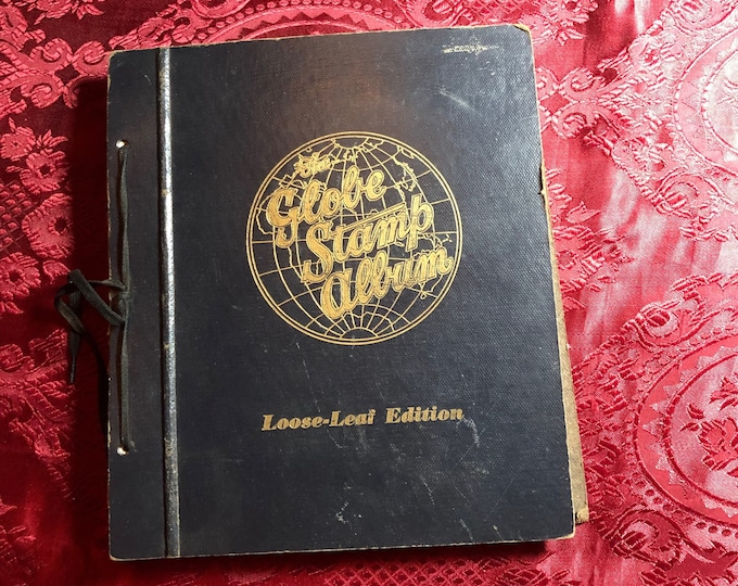 Antique Postage Stamp Album, the Globe Stamp Album, Loose Leaf Edition ...