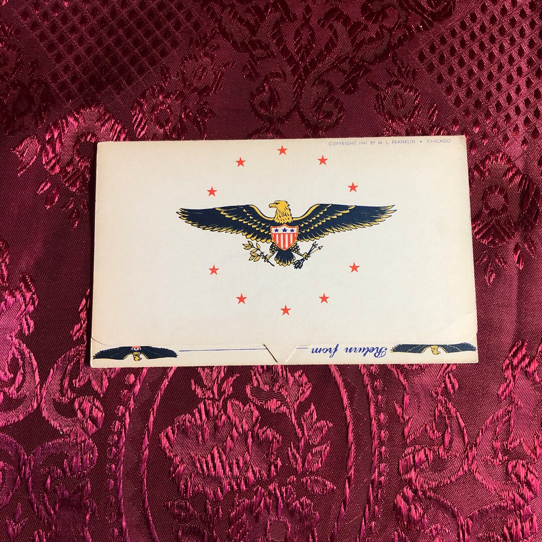 Rare Historic Wartime Military Greeting Card, American Military ...