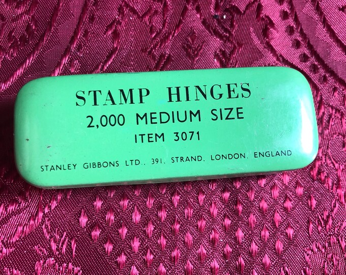 Antique Stamp Hinges in Original Tin, 2,000 Medium Size Hinges, Stanley ...
