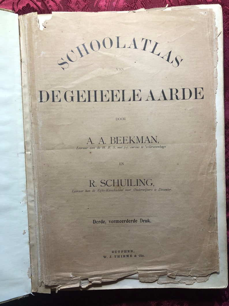 Antique Atlas, Beekman & Schuiling, School-atlas, Der Geheele Aarde ...
