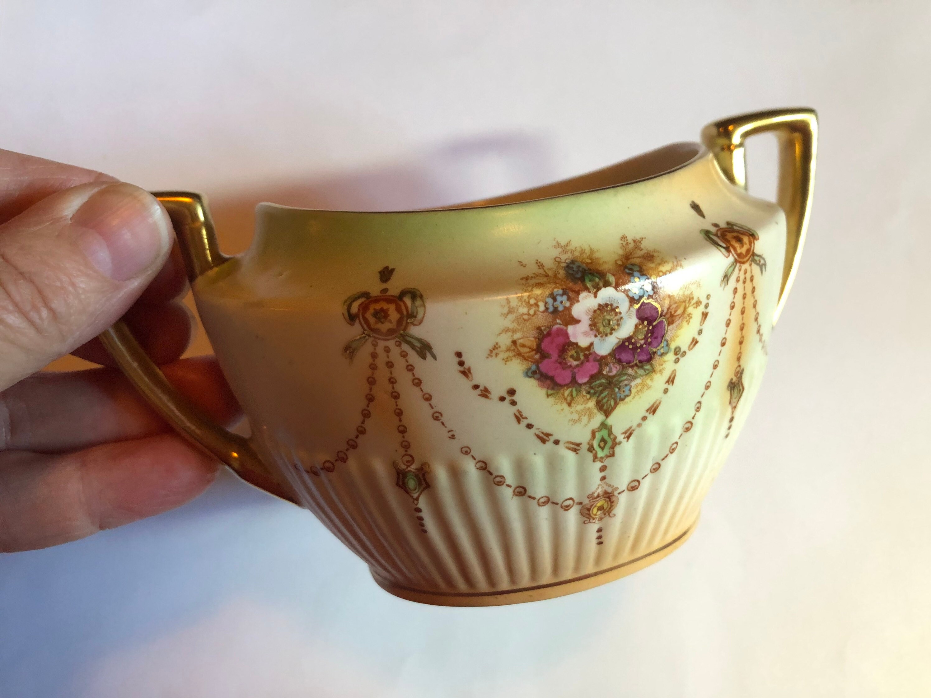 Antique Sugar Bowl, Queen Anne, Made by Devon Ware, Stoke on Trent ...