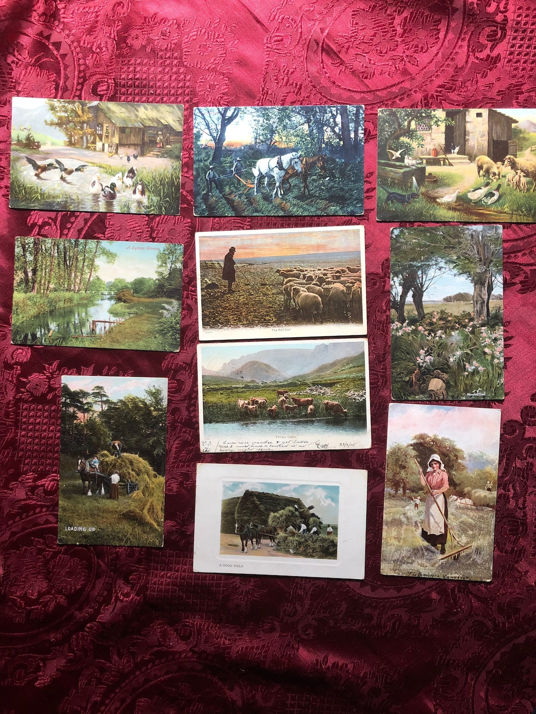 Ten Antique Picture Postcards of Old English Farms and Countryside ...