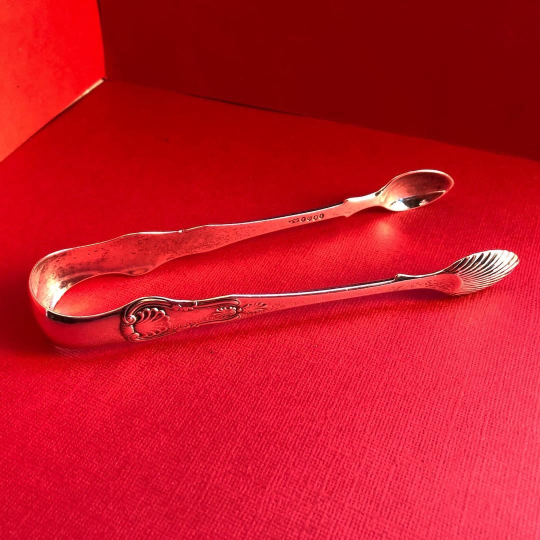 Antique Sterling Silver Fancy Sugar Tongs, Made by James Wright at ...